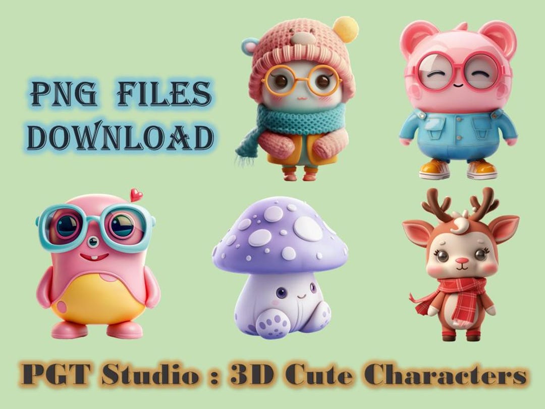 3D Cartoon Characters, 3D Cute Cartoon Characters Clipart (version 14 ...