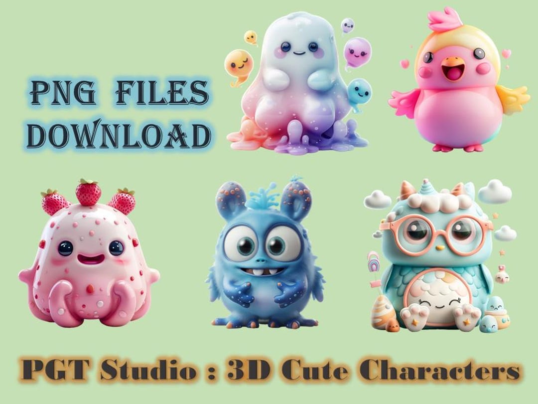 3D Cartoon Characters, 3D Cute Cartoon Characters Clipart (version 10 ...