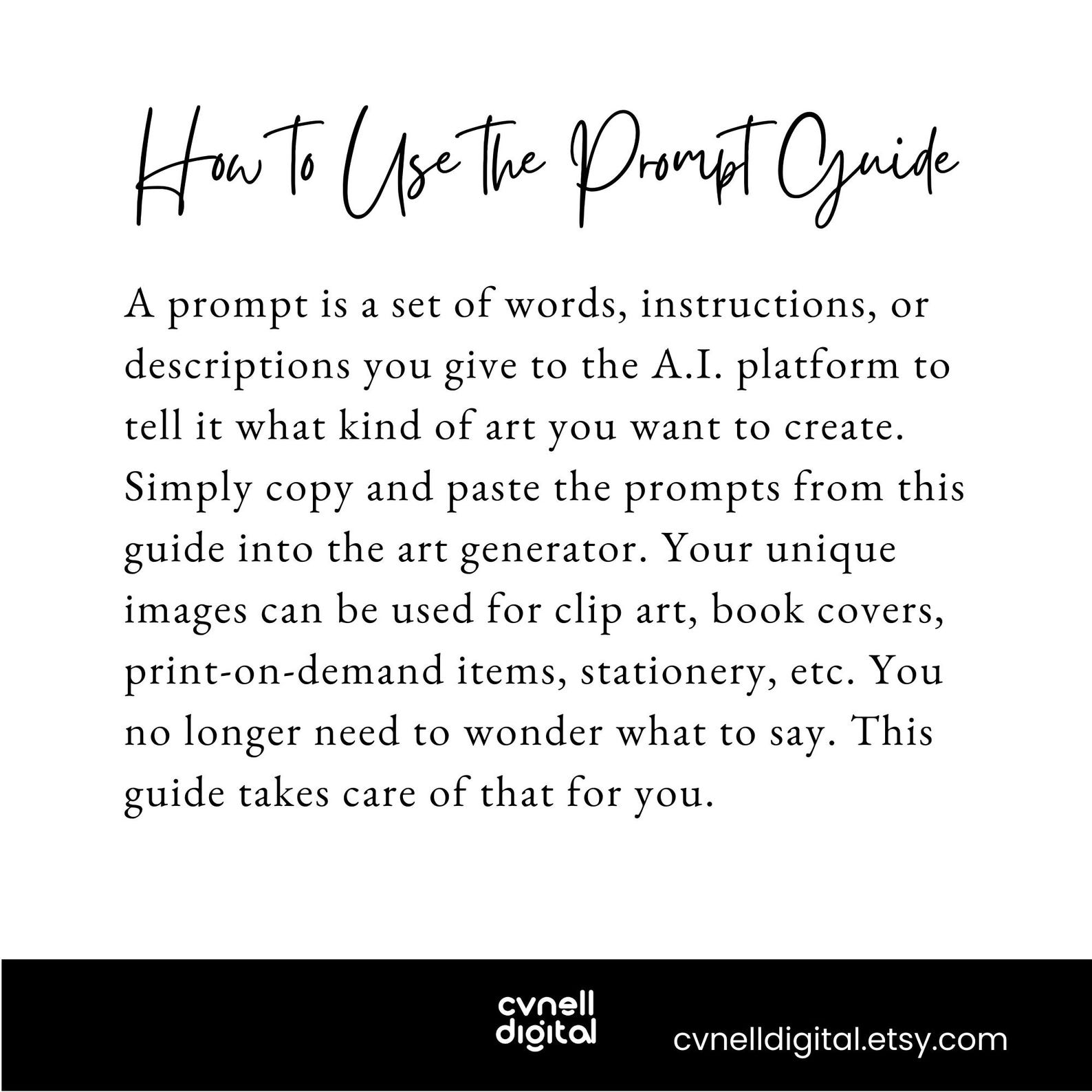 Monochrome Art Prompt Guide | Private Label Rights| Editable Canva ...