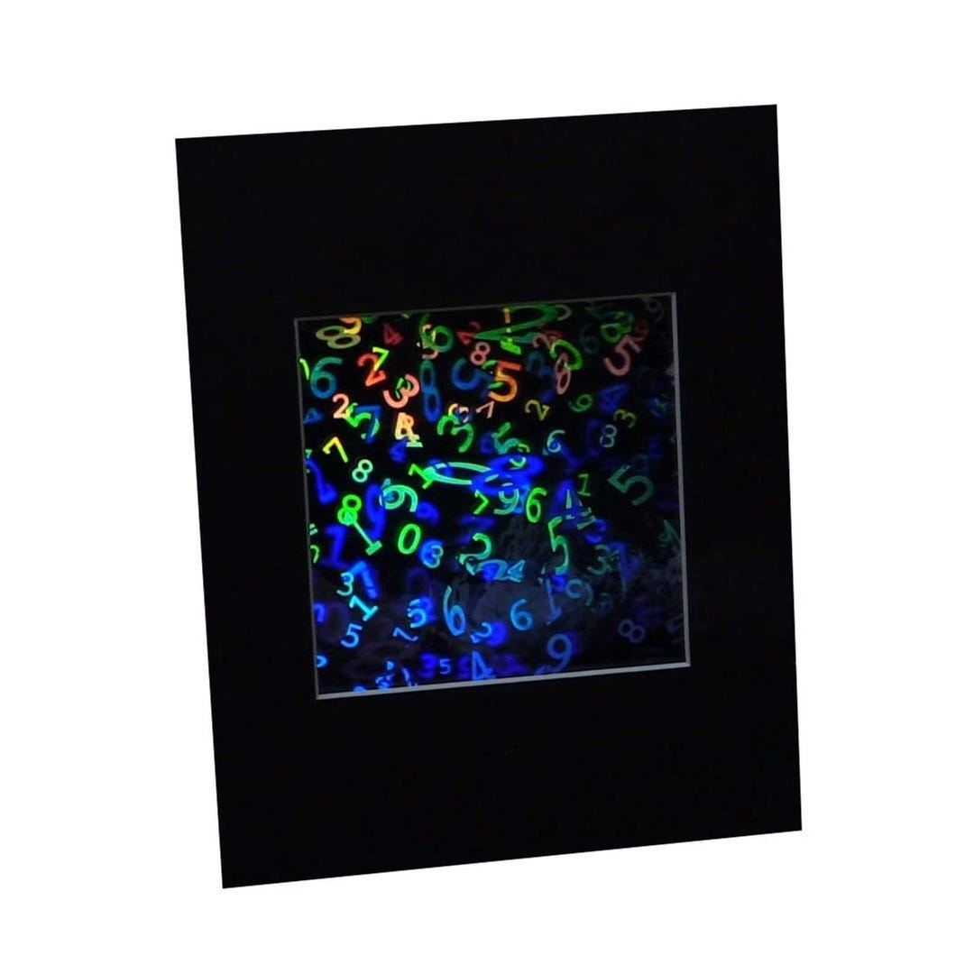 3D Numbers in Space Hologram (MATTED), Collectible Embossed Film ...