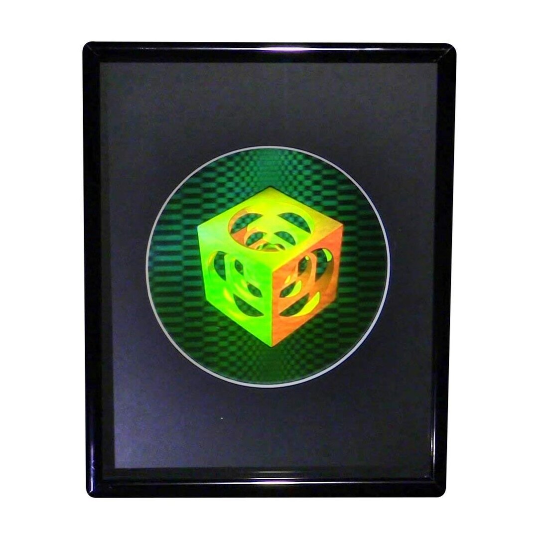 3D Cubes Hologram Picture (FRAMED), Collectible Embossed Type Film ...