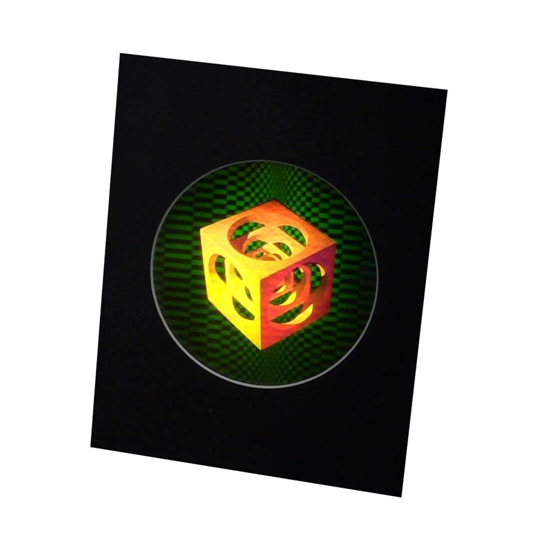 3D Cubes Within Cubes Hologram Picture (MATTED), Collectible EMBOSSED ...