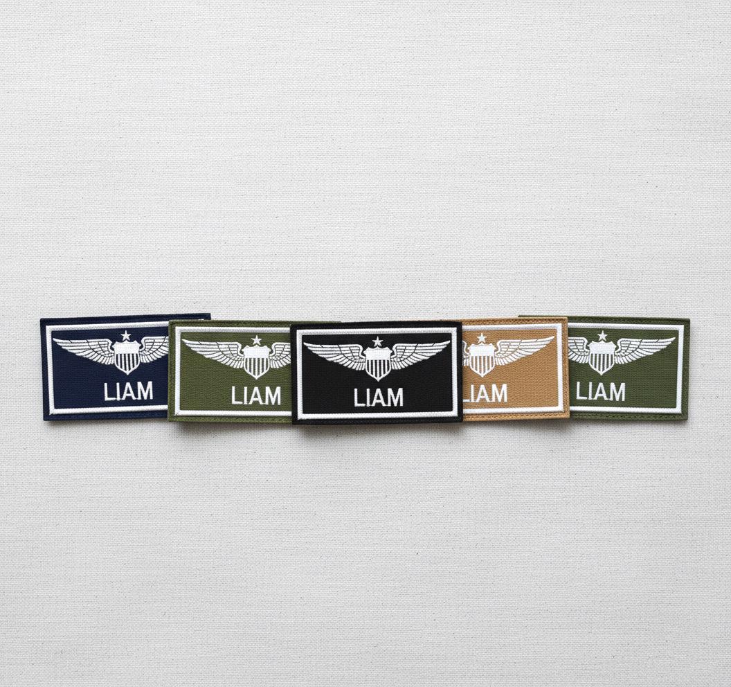 Personalized Pilot Wings Patch, Custom Embroidered Name Tag - Etsy