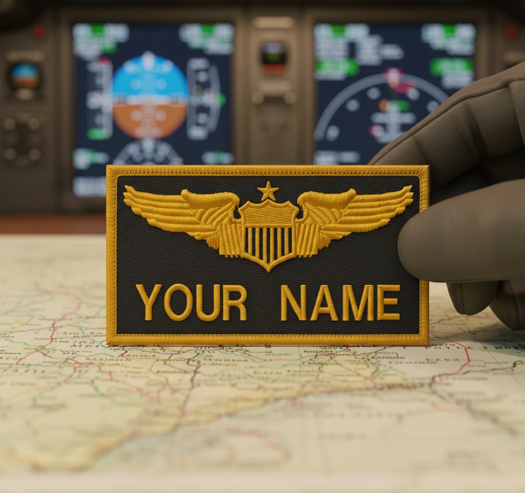 Custom Embroidered Flight Suit Patch: Personalized Name Tag, Iron-on ...