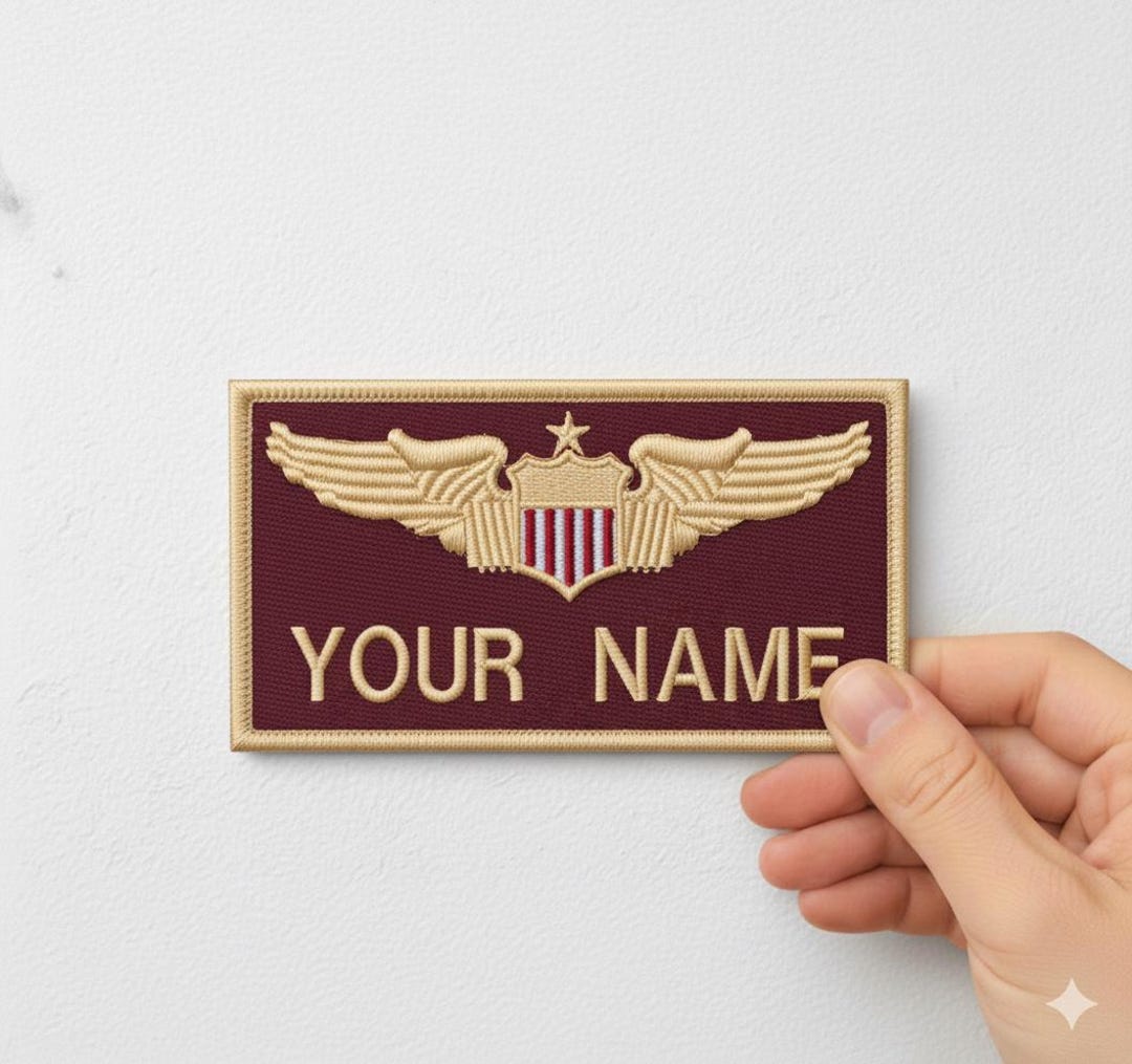 Custom Embroidered Flight Suit Patch: Personalized Name Tag, Iron-on or ...