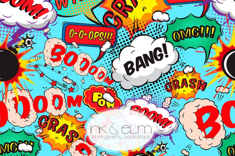 Comic Superhero Backdrop 6ft X 6ft Birthday Party Vinyl - Etsy