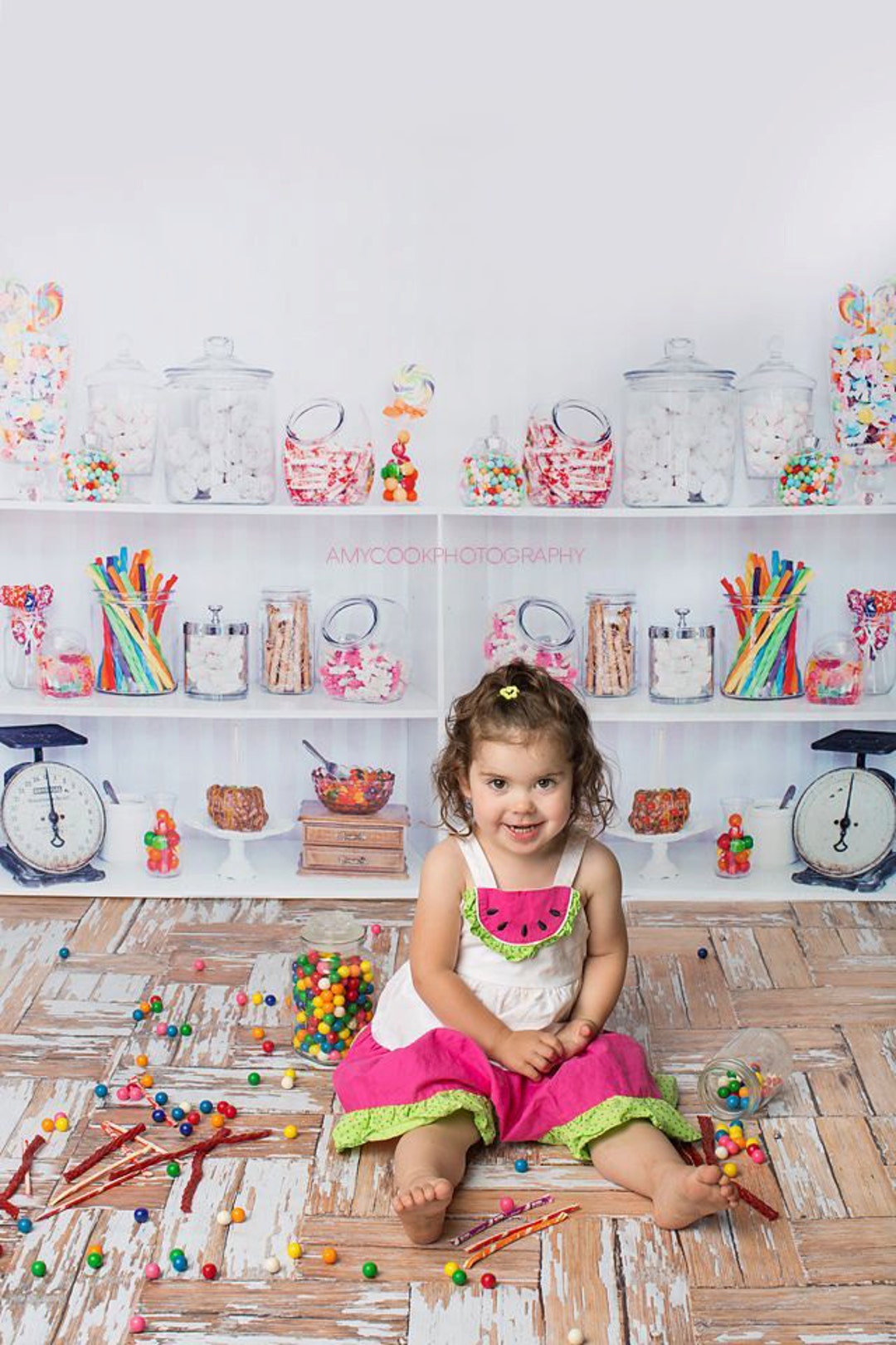 Backdrop Candy Shop 5x5, Vinyl Photography Backdrop, Sweet Shop ...