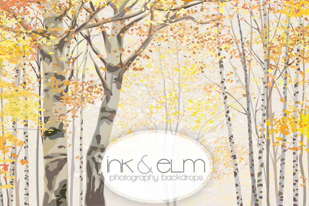 Birch Tree Backdrop 6ft Width X 5ft Height, Fall Backdrop, Autumn Birch ...