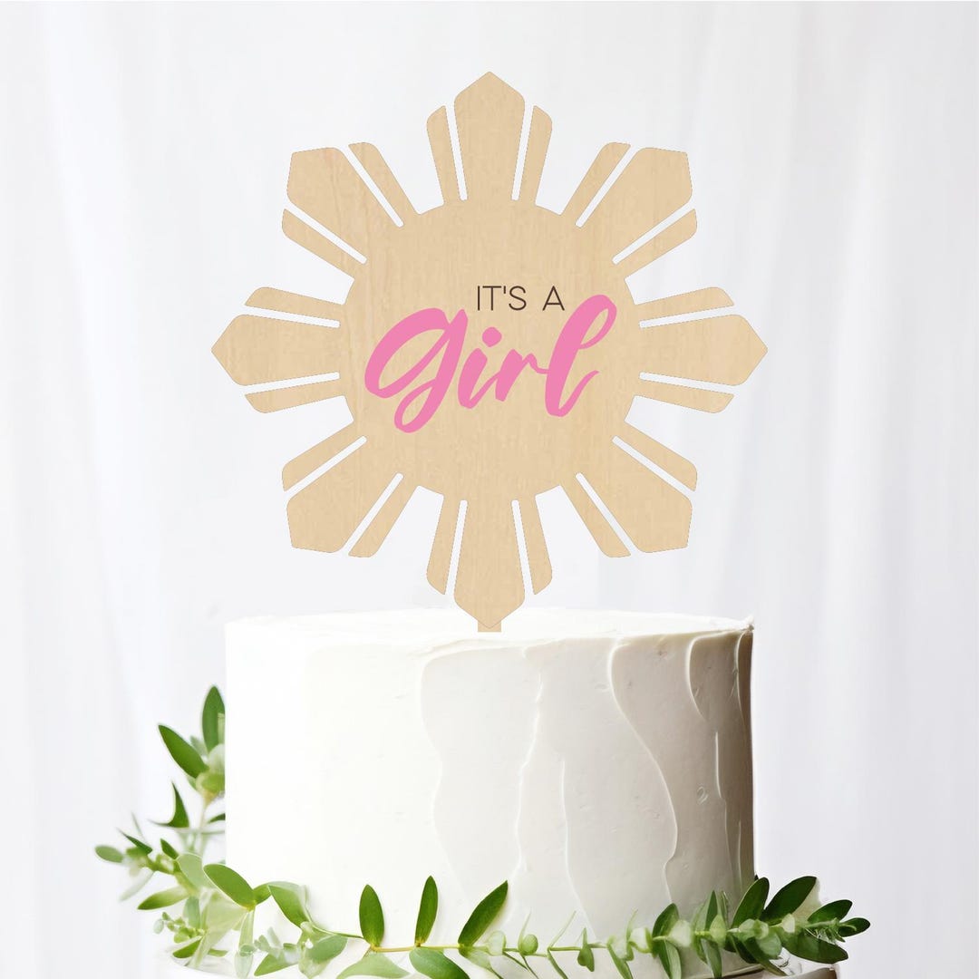 Philippine Filipino Sun "it's a Girl" Baby Shower Wooden Cake Topper - Etsy