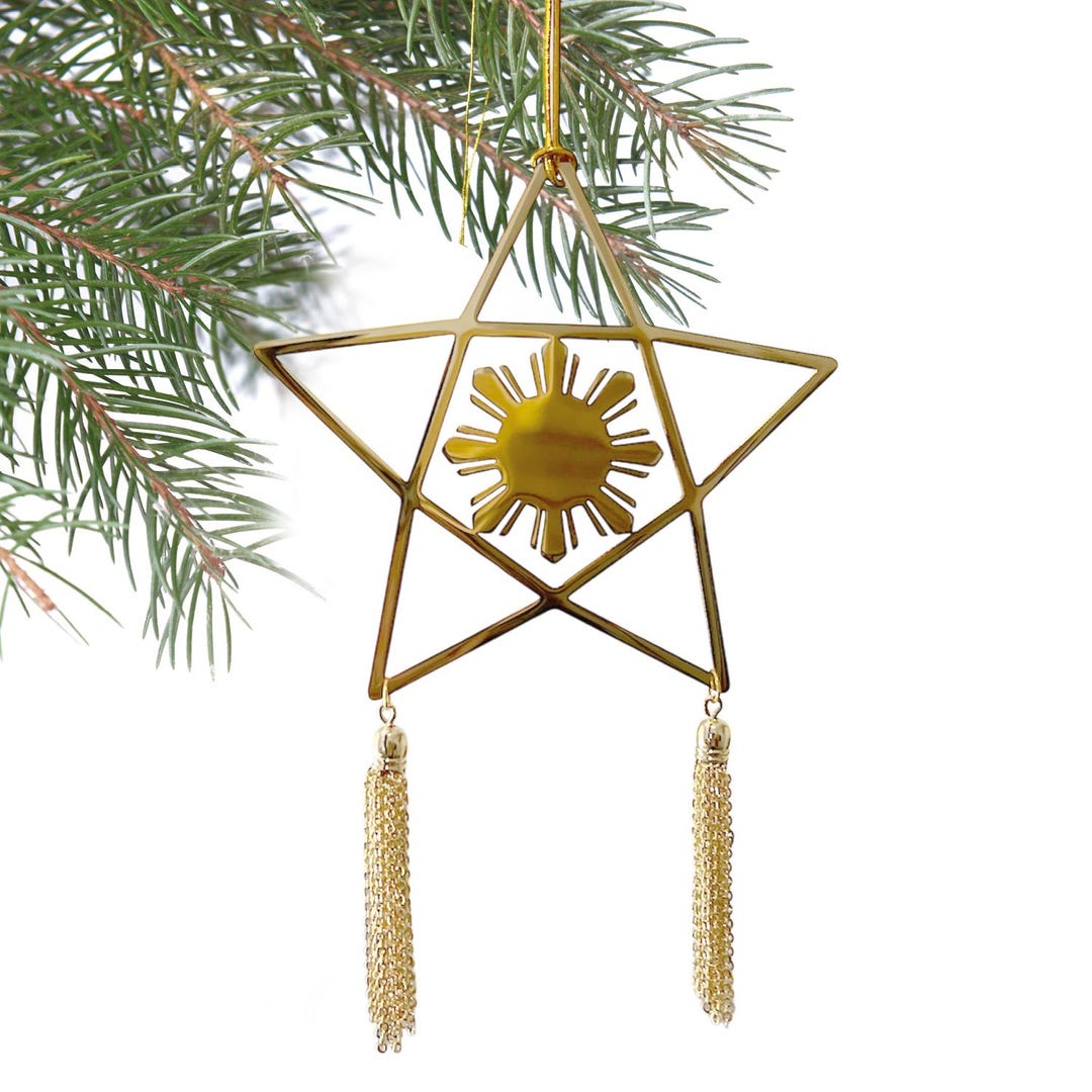 24K Gold Plated Stainless Steel Philippine Filipino Sun Star Shaped ...