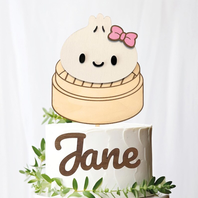 Personalized Dumpling Xiao Long Bao Dimsum Wooden Cake Topper Decor ...