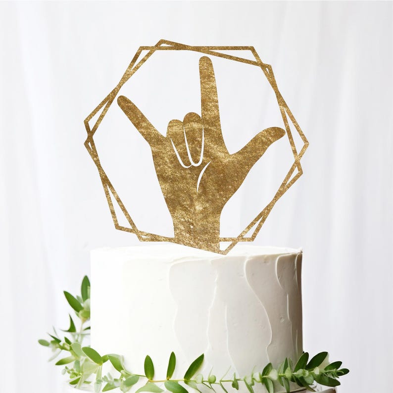 ASL "i Love You" Sign Language Cake Topper for Wedding Anniversary ...