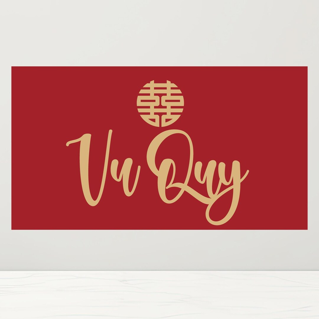 Le Vu Quy Vietnamese Wedding Double Happiness Ceremony Wooden Sign ...