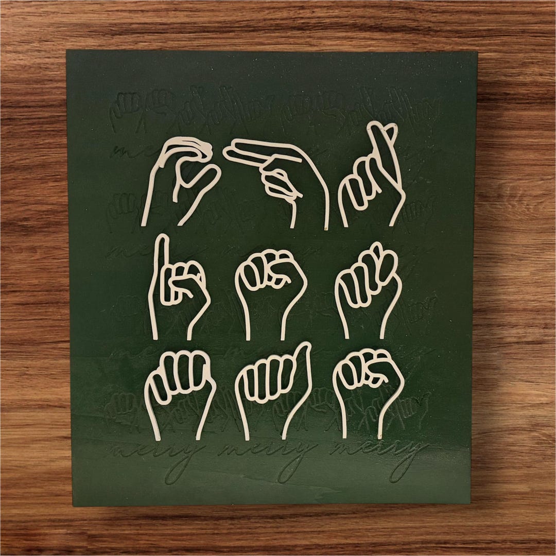 ASL Sign Language Merry Christmas | Holiday Decor | Gift for Teachers ...