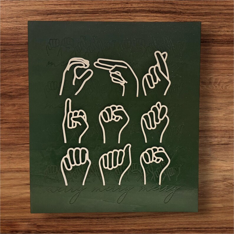ASL Sign Language Merry Christmas | Holiday Decor | Gift for Teachers ...