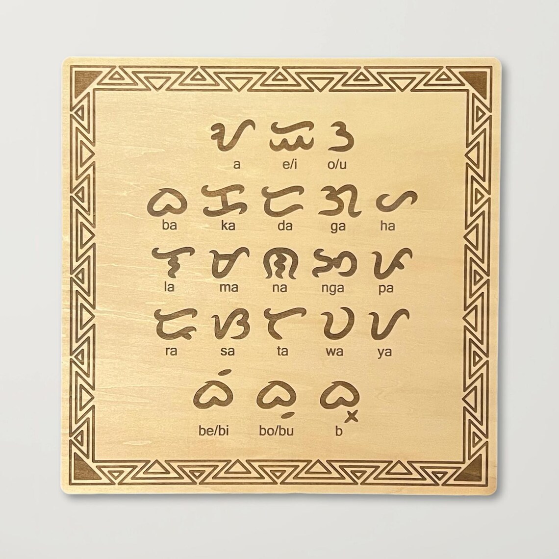 Philippine Filipino Baybayin Wooden Engraved Alphabet Sign | Wall Art ...