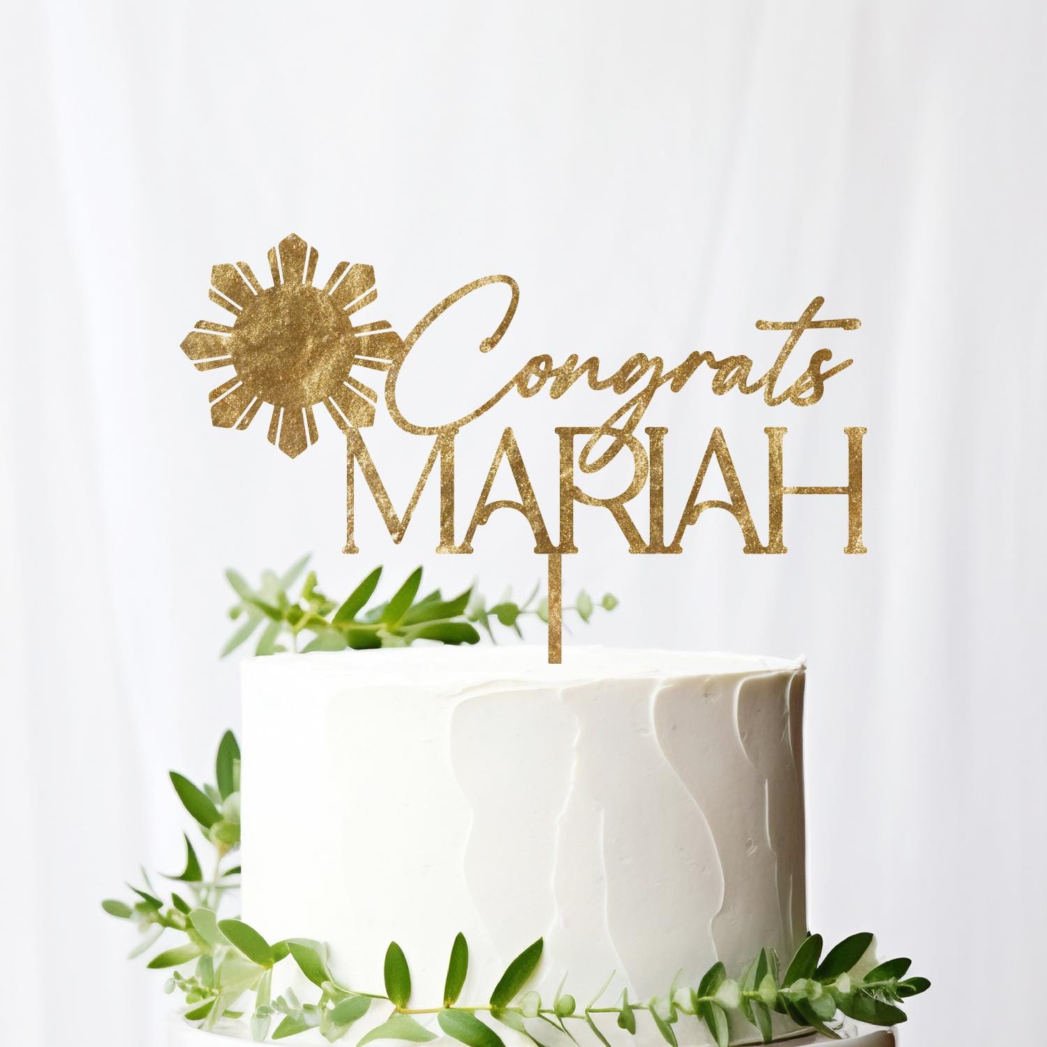 Personalized Congrats Philippines Filipino Sun Cake Topper - Etsy