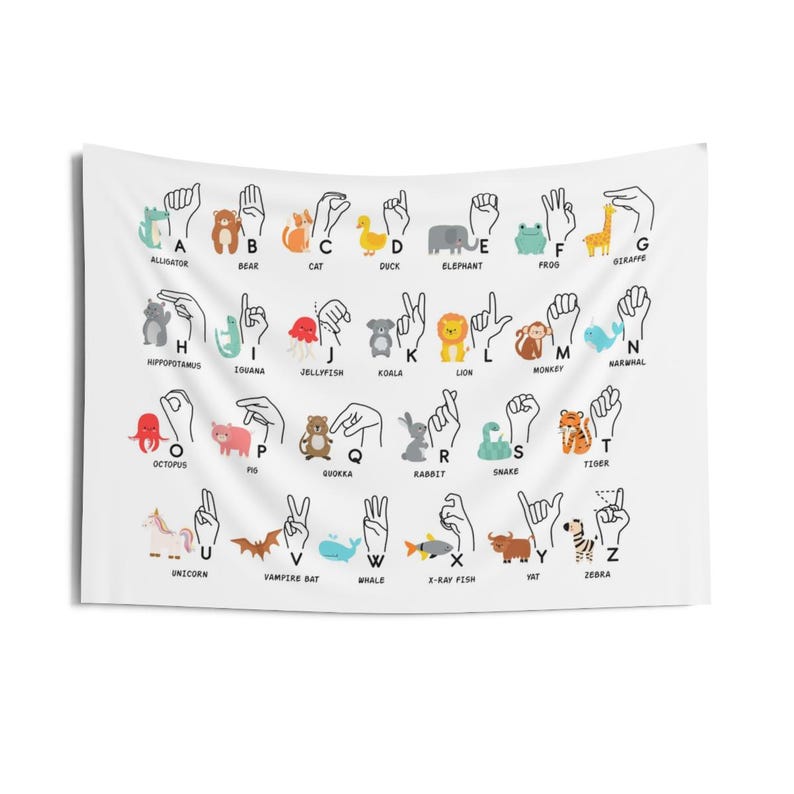 ASL Animal Alphabet Banner | American Sign Language for Kids - Etsy
