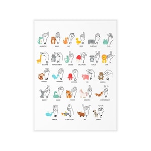 ASL Animal Alphabet Poster – Kids Educational Wall Art - Etsy