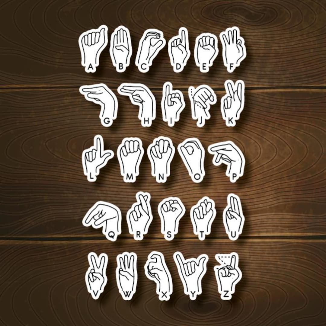 American Sign Language ASL Alphabet Sticker - Vinyl Decals for Planner ...