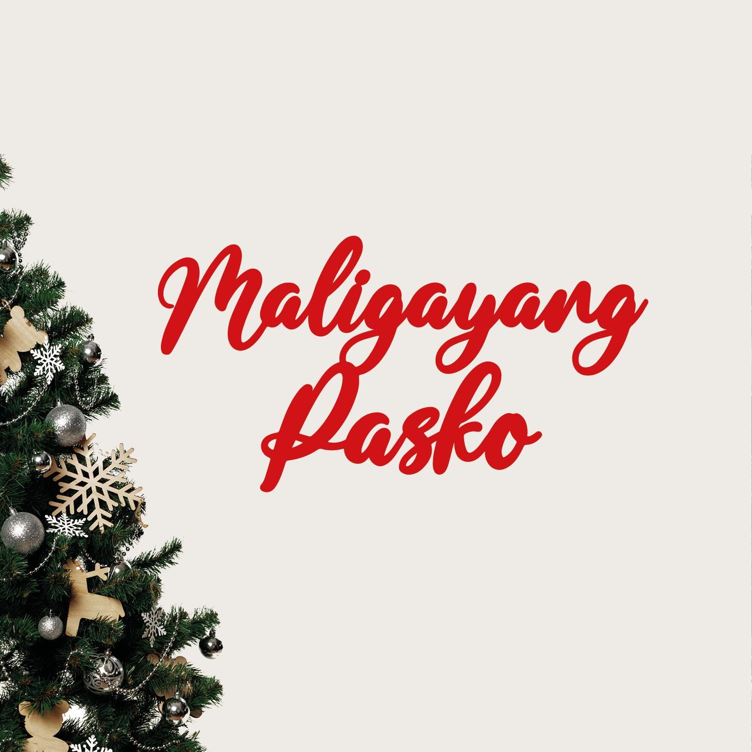 Maligayang Pasko Wooden Sign Cutout | Merry Christmas in Tagalog ...