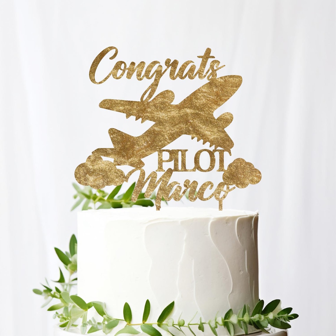 Personalized Congratulations Pilot Airplane Wooden Cake Topper - Etsy