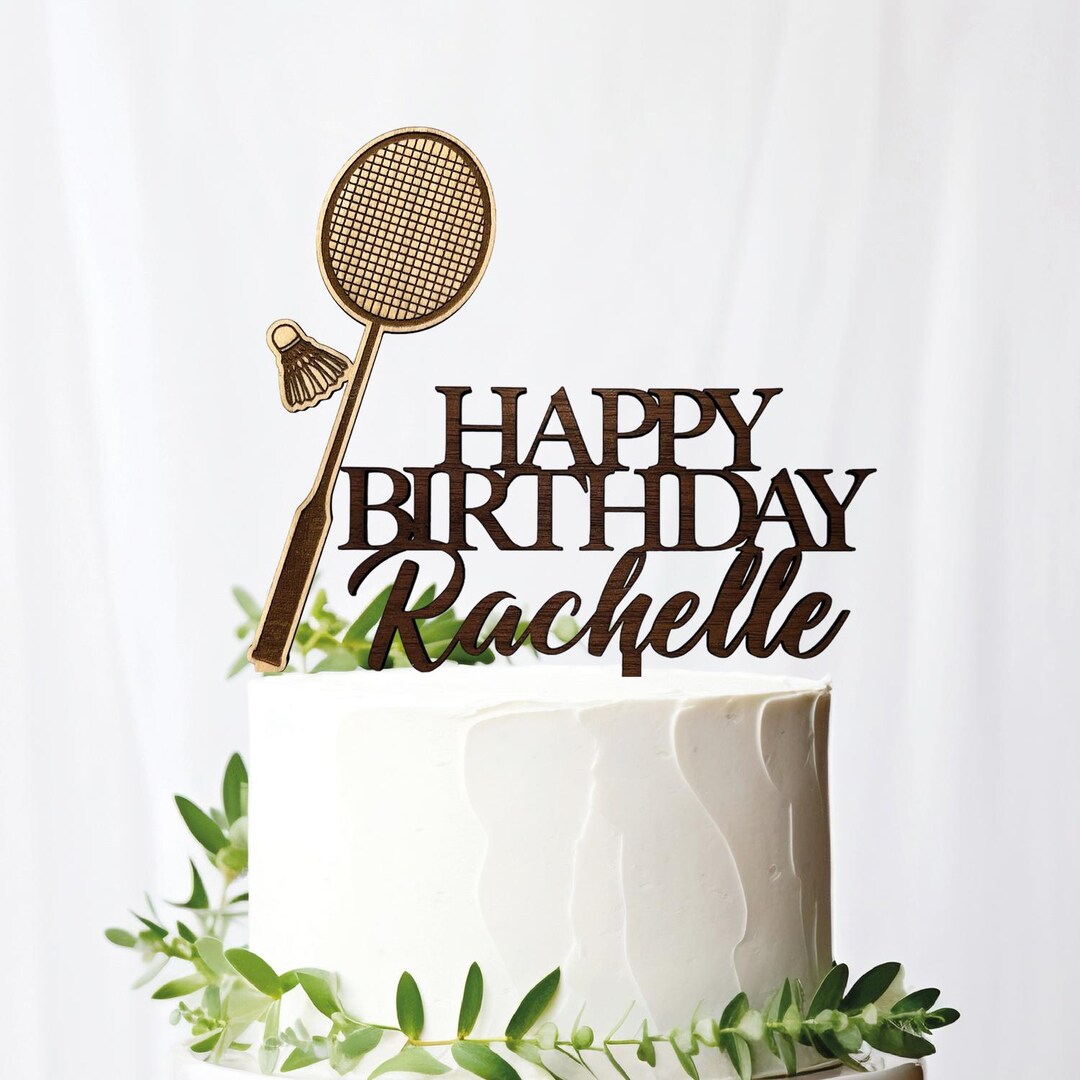 Personalized Badminton Happy Birthday Cake Topper - Etsy