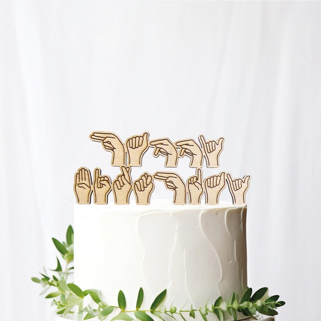 ASL Happy Birthday Sign Language Wooden Cake Topper - Etsy