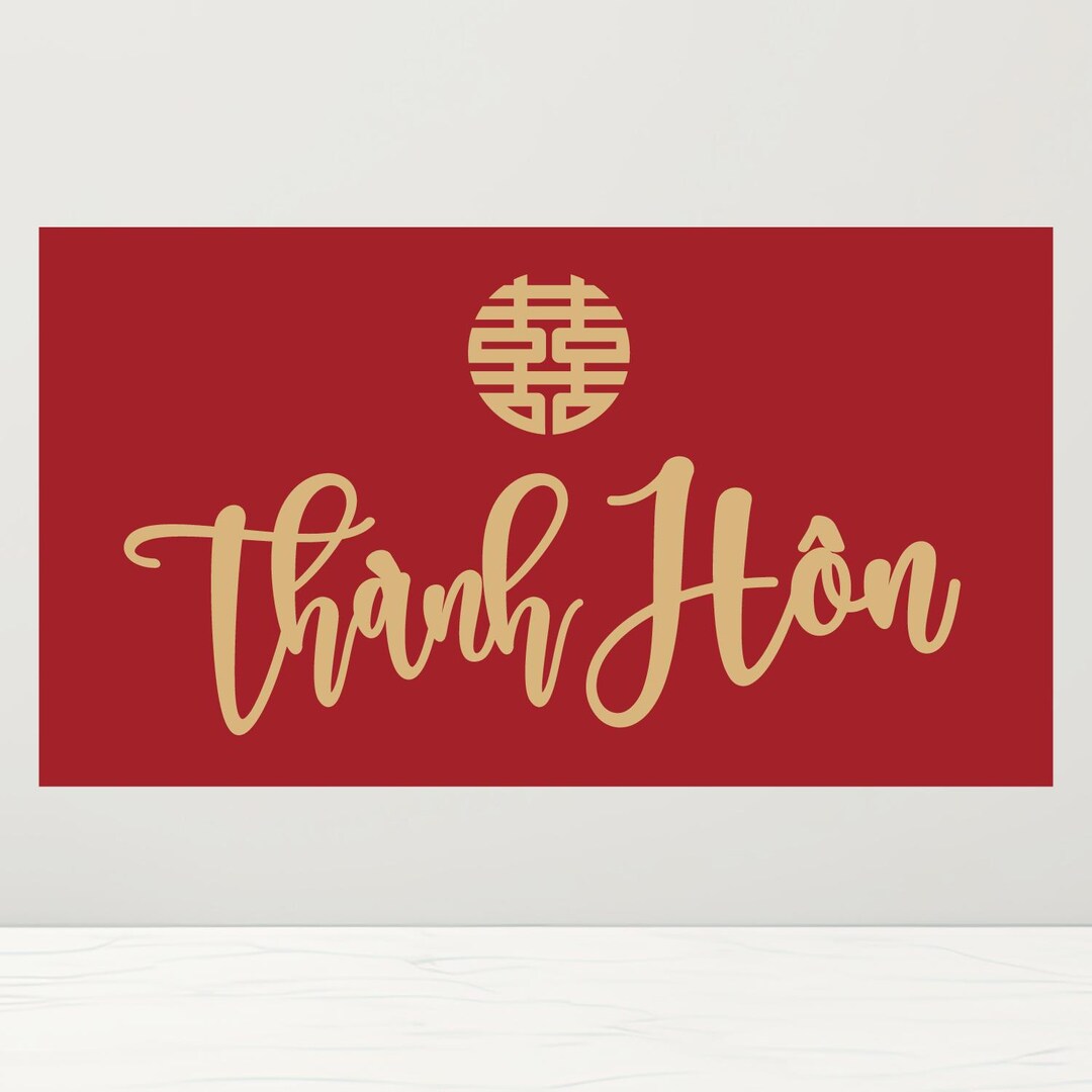 Thanh Hon Vietnamese Wedding Double Happiness Ceremony Wooden Sign ...