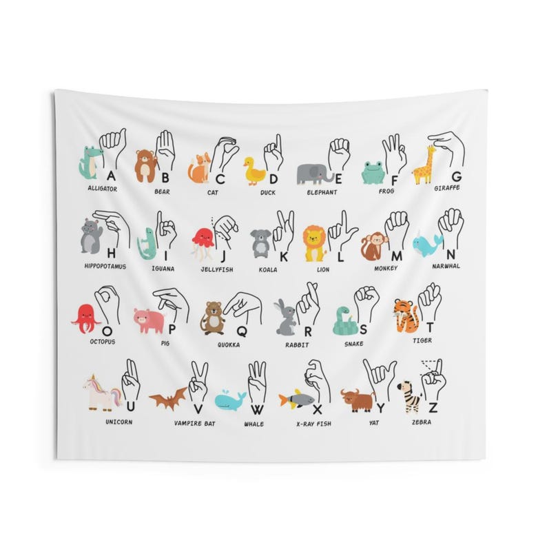 ASL Animal Alphabet Banner | American Sign Language for Kids - Etsy