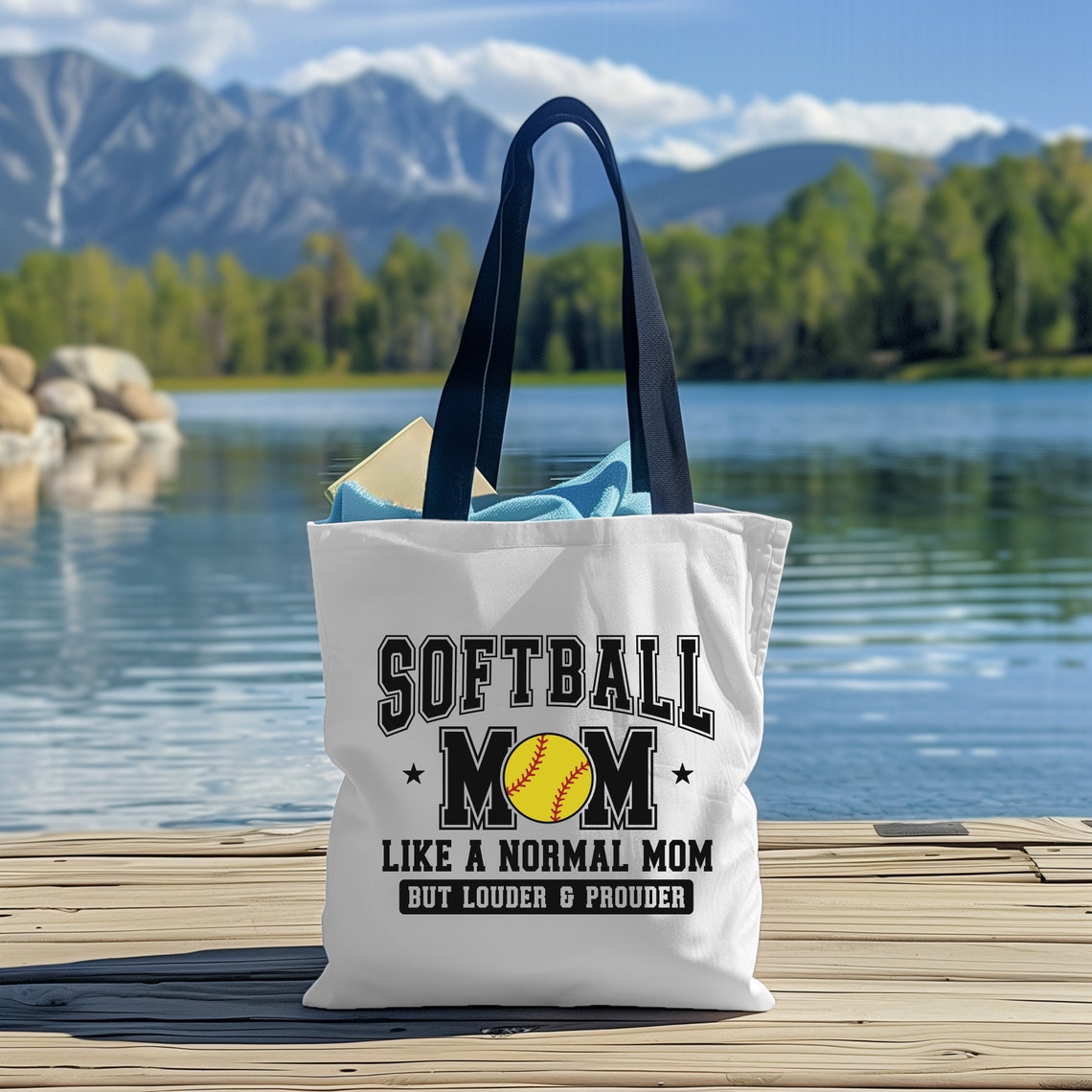Softball Mom Tote Bag - Like A Normal Mom, but Louder & Prouder, Soccer ...