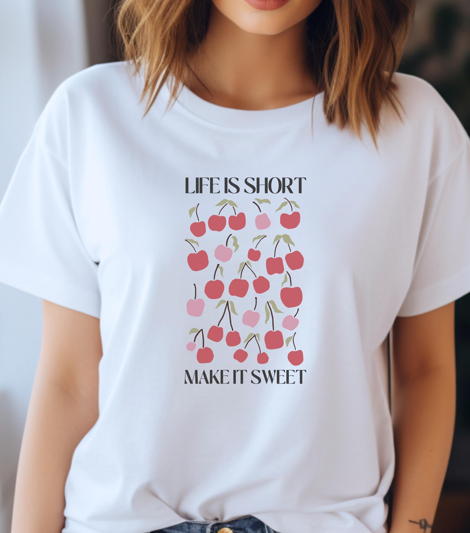 Cherries Tee, Life is Short Make It Sweet Shirt, Fruit Lover Gift ...