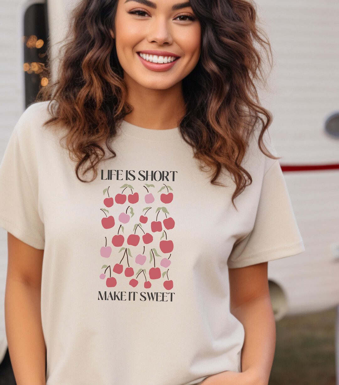 Cherries Tee, Life is Short Make It Sweet Shirt, Fruit Lover Gift ...