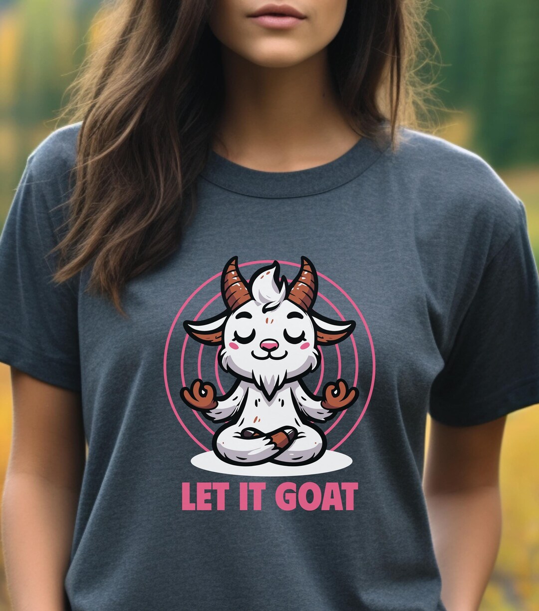Let It Goat Yoga Shirt, Funny Goat Yoga Shirt, Meditating Goat Shirt ...