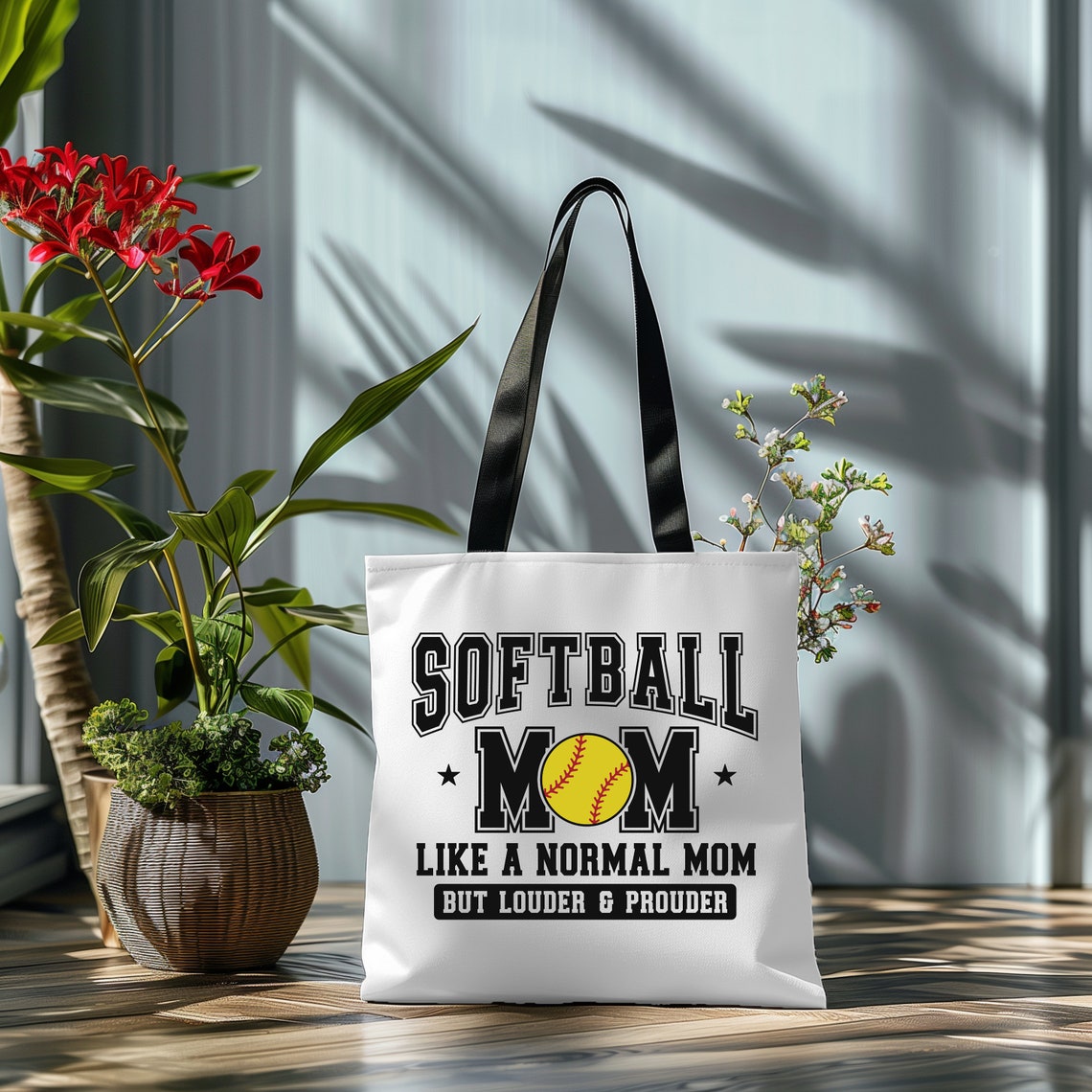 Softball Mom Tote Bag - Like A Normal Mom, but Louder & Prouder, Soccer ...
