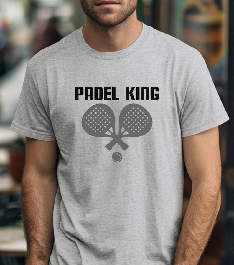 Padel King Unisex Tee Shirt - Fun Sports Graphic T-shirt, Tennis Lover ...