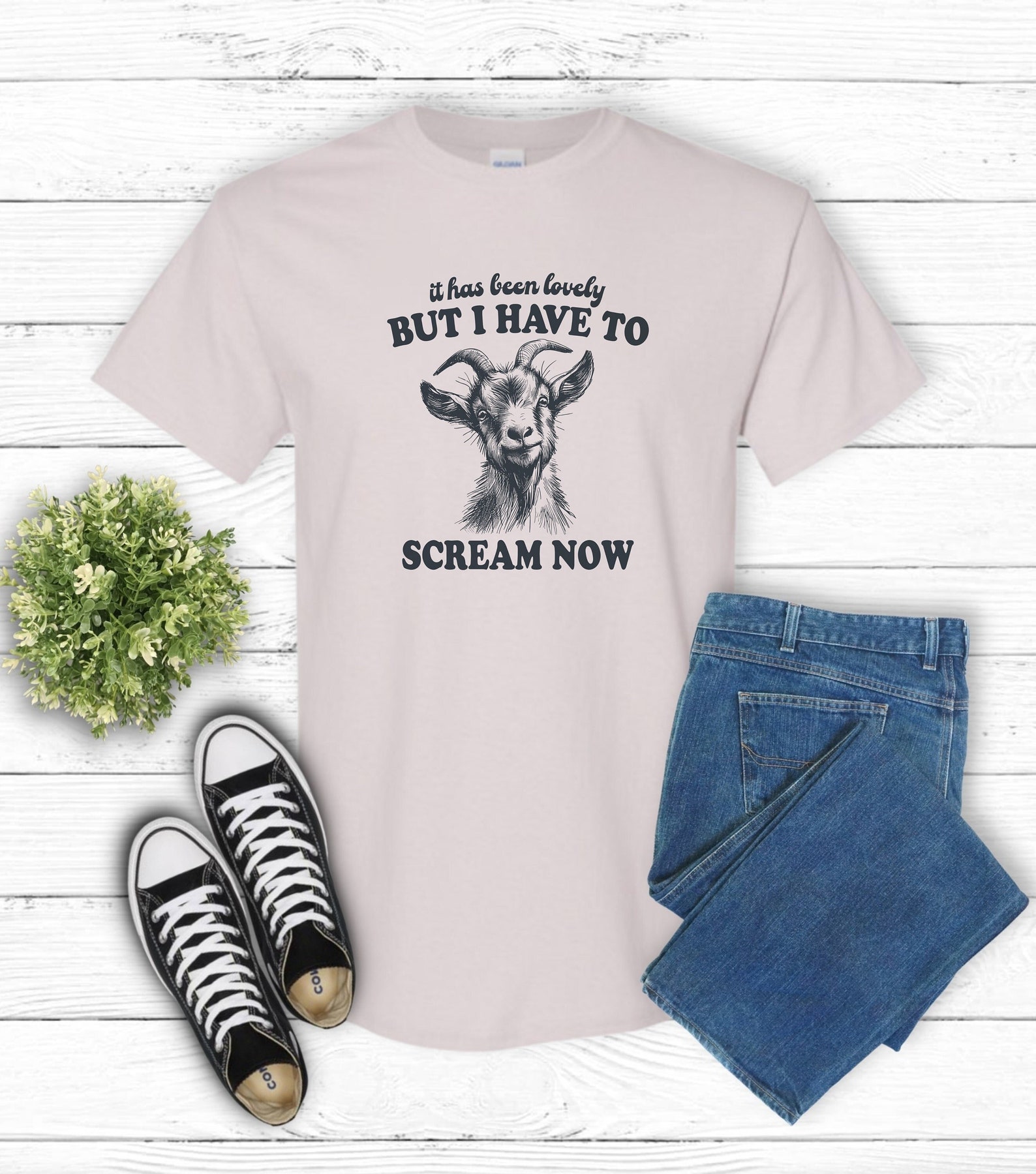 Goat Graphic Tee, Funny Farm Animal Shirt, Unique Quote Tshirt, It Has ...