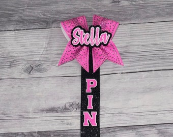 Pin Me Cheer Ribbon, Pin Me Comp Chain, Cheerleader Gift, Pin Me, Cheerleader Bag Charm, Cheer ...