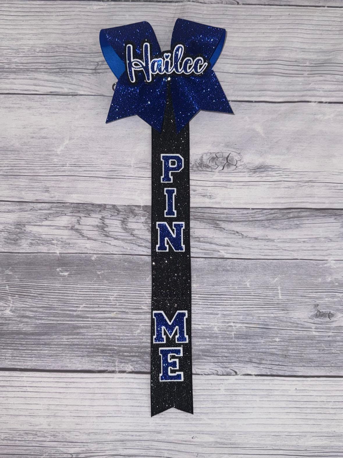 Royal Blue and Black Glitter Pin Me Ribbon - Etsy