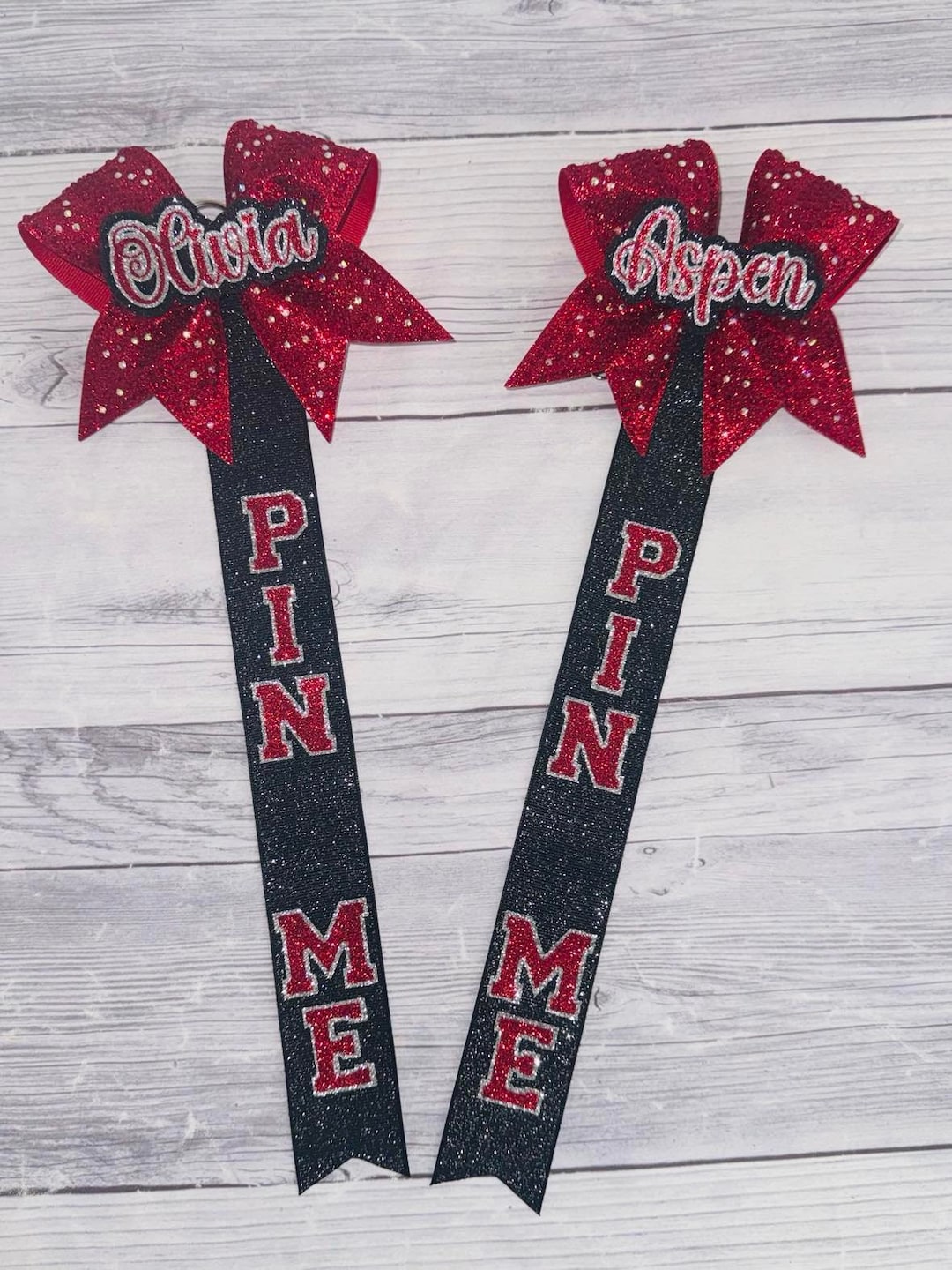 Red, Black and Silver Rhinestone Pin Me Ribbon - Etsy