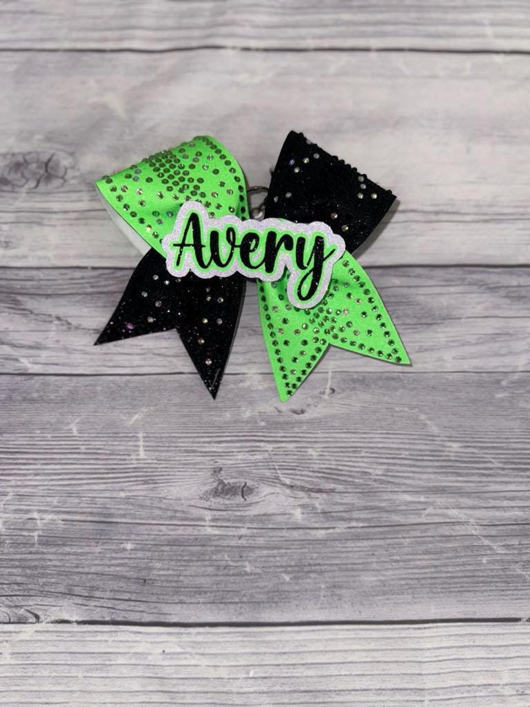 Neon Green and Black Rhinestone Mini Bow Keychain - Etsy