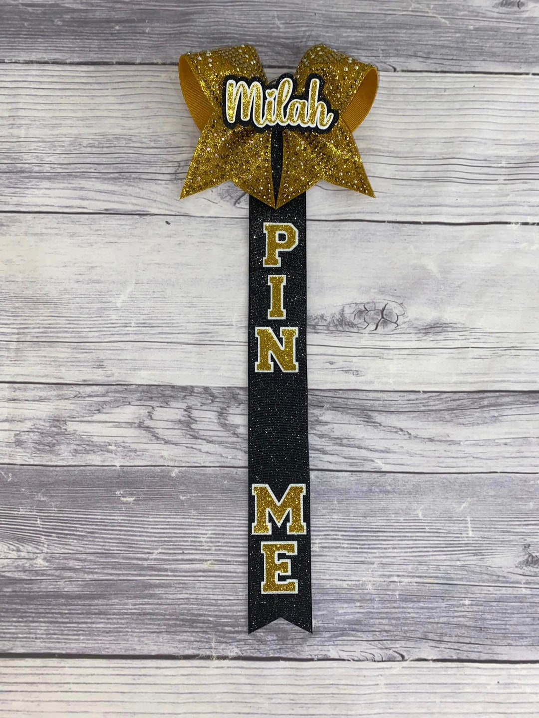 Gold Rhinestone Pin Me Ribbon - Etsy