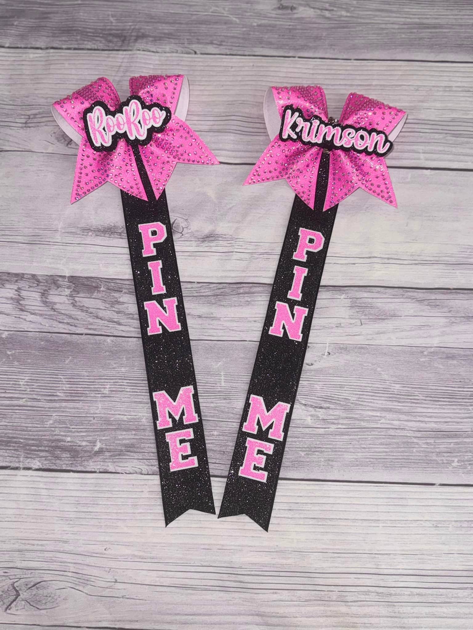 Pink Rhinestone Cheer Pin Me Ribbon - Etsy