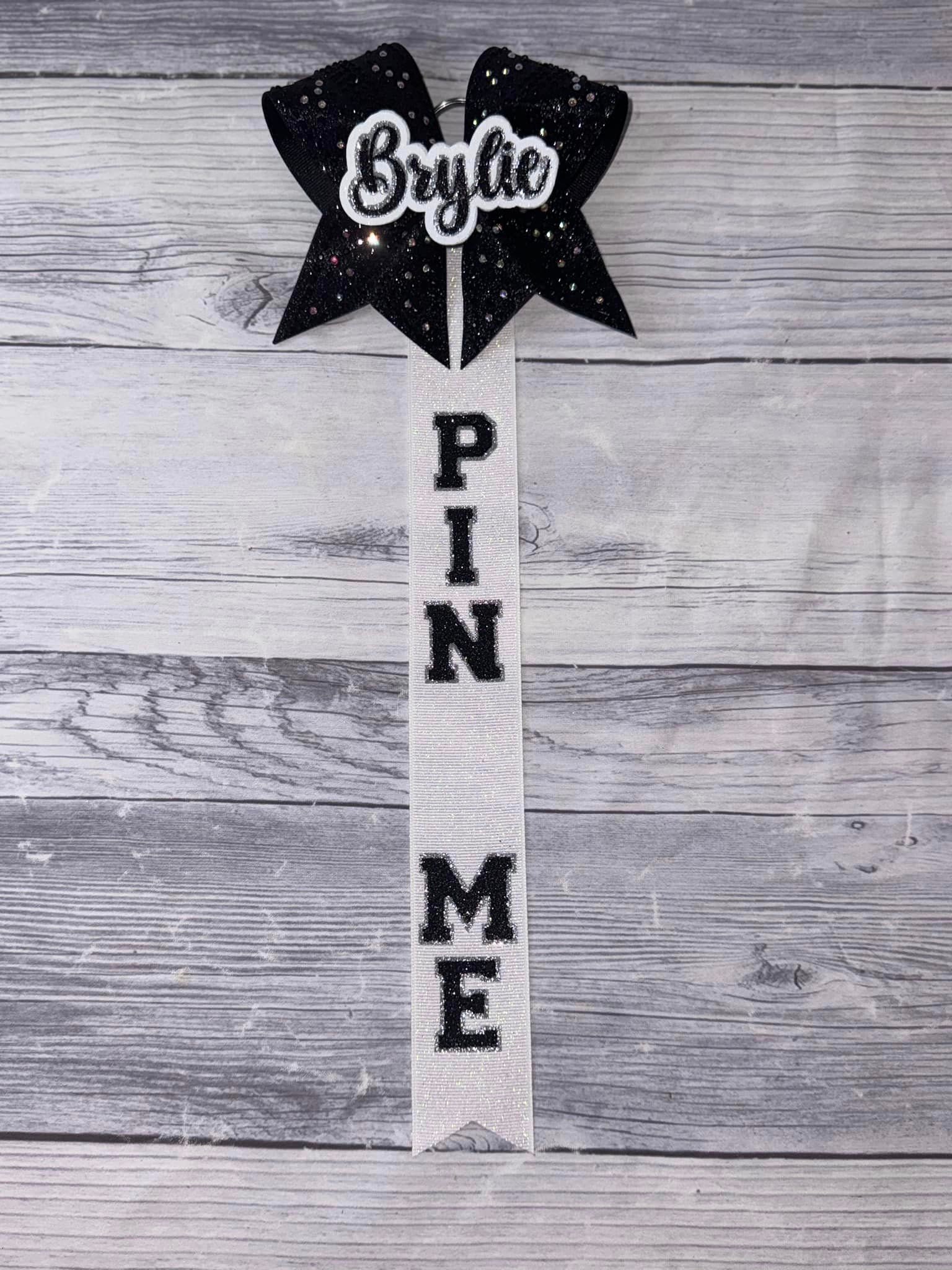 Black and White Rhinestone Pin Me Ribbon - Etsy