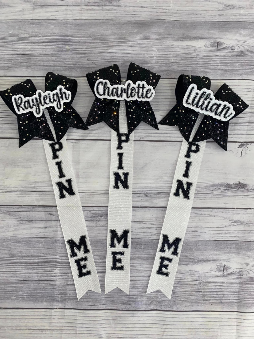 Black and White Rhinestone Pin Me Ribbon - Etsy