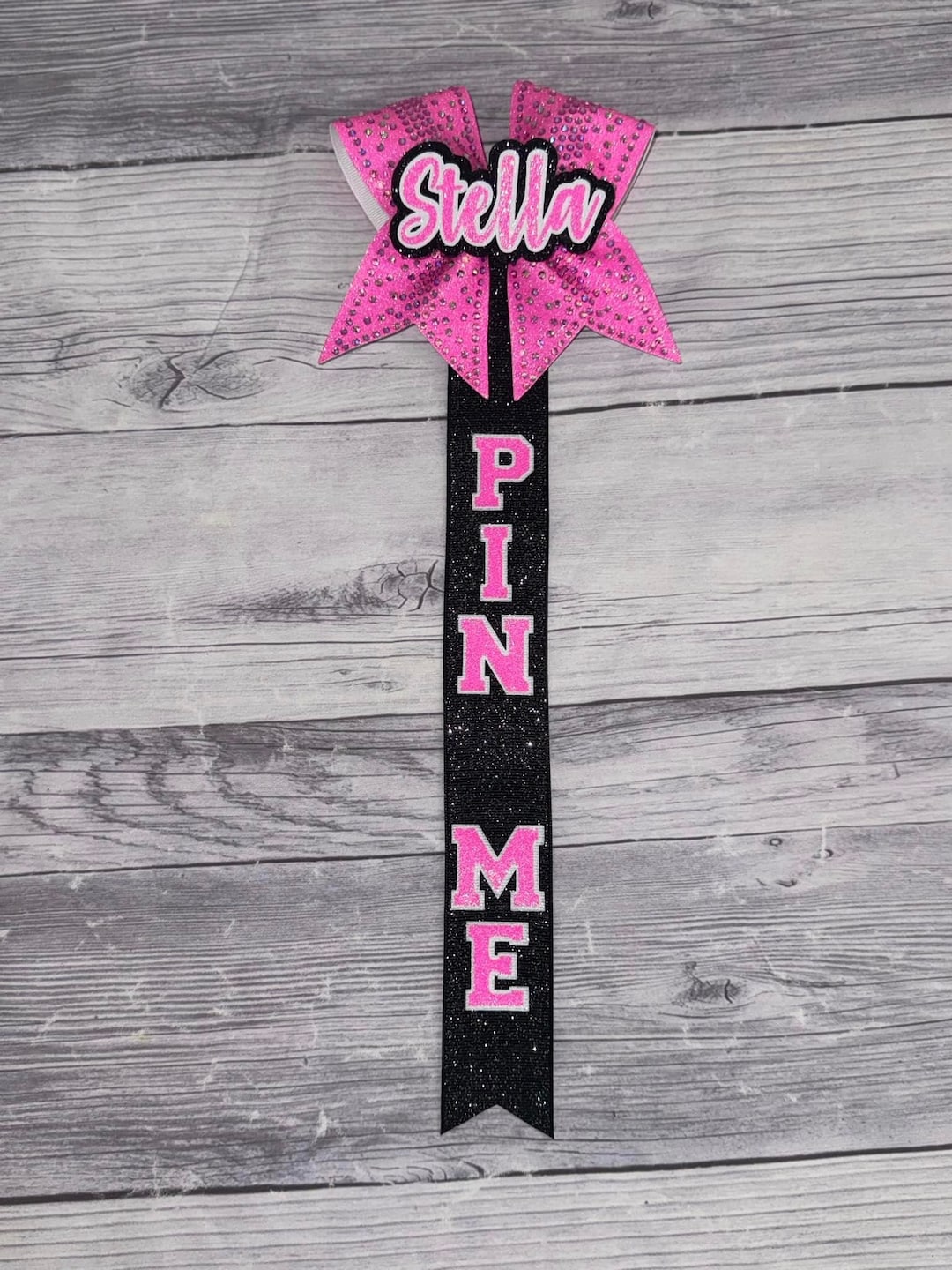 Pink Rhinestone Cheer Pin Me Ribbon - Etsy