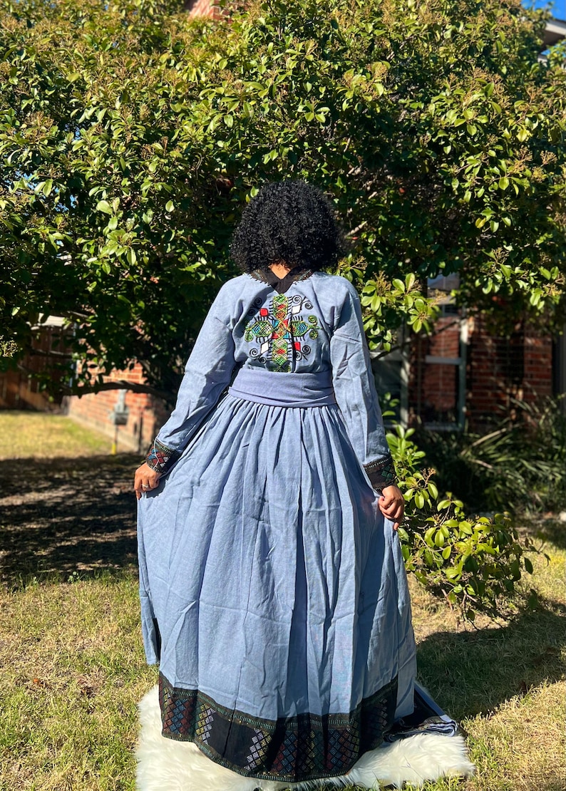 Lakomelza Tilfs • Ethiopian Wollo Amhara Raya Fabric Blue Sindid Tilf ...