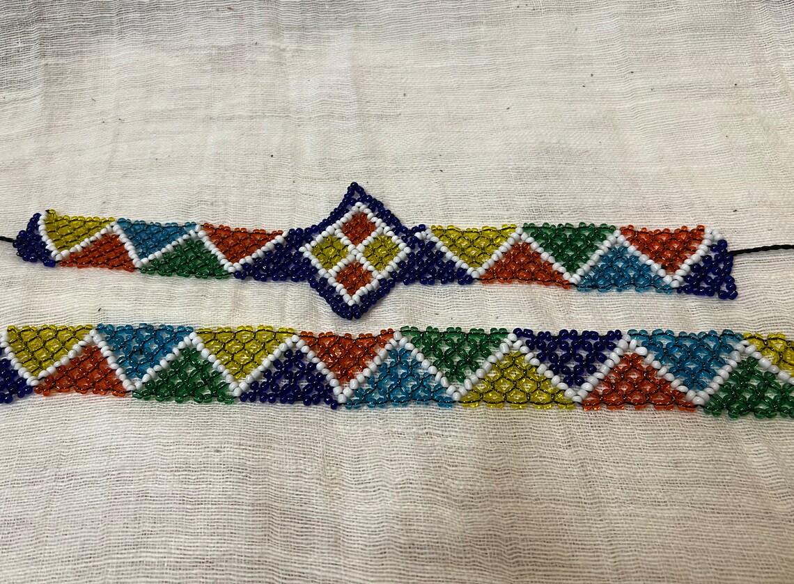 Sindid Headpiece/choker Ethiopian Tri-color Ashendye Accessory - Etsy