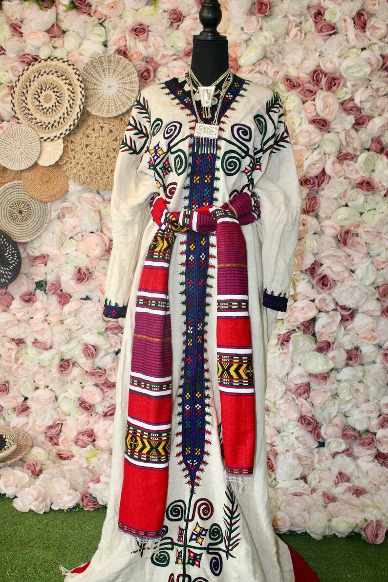 Gihon Collection Ethiopian Gojam Amhara Zegye Embroidery Fetil Dress - Etsy