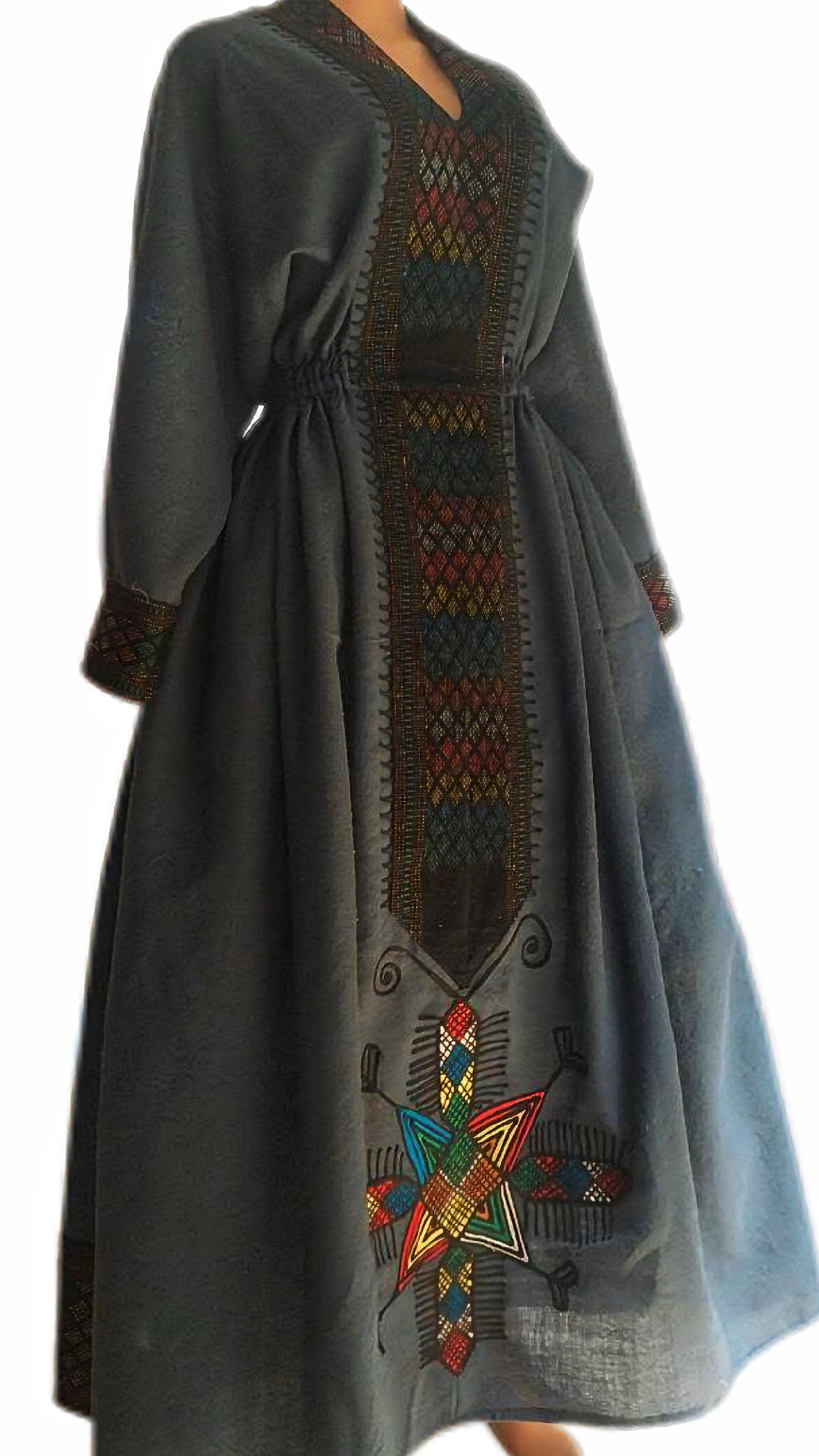 Lakomelza Tilfs • Ethiopian Wollo Amhara Raya Fabric Blue Sindid Tilf ...